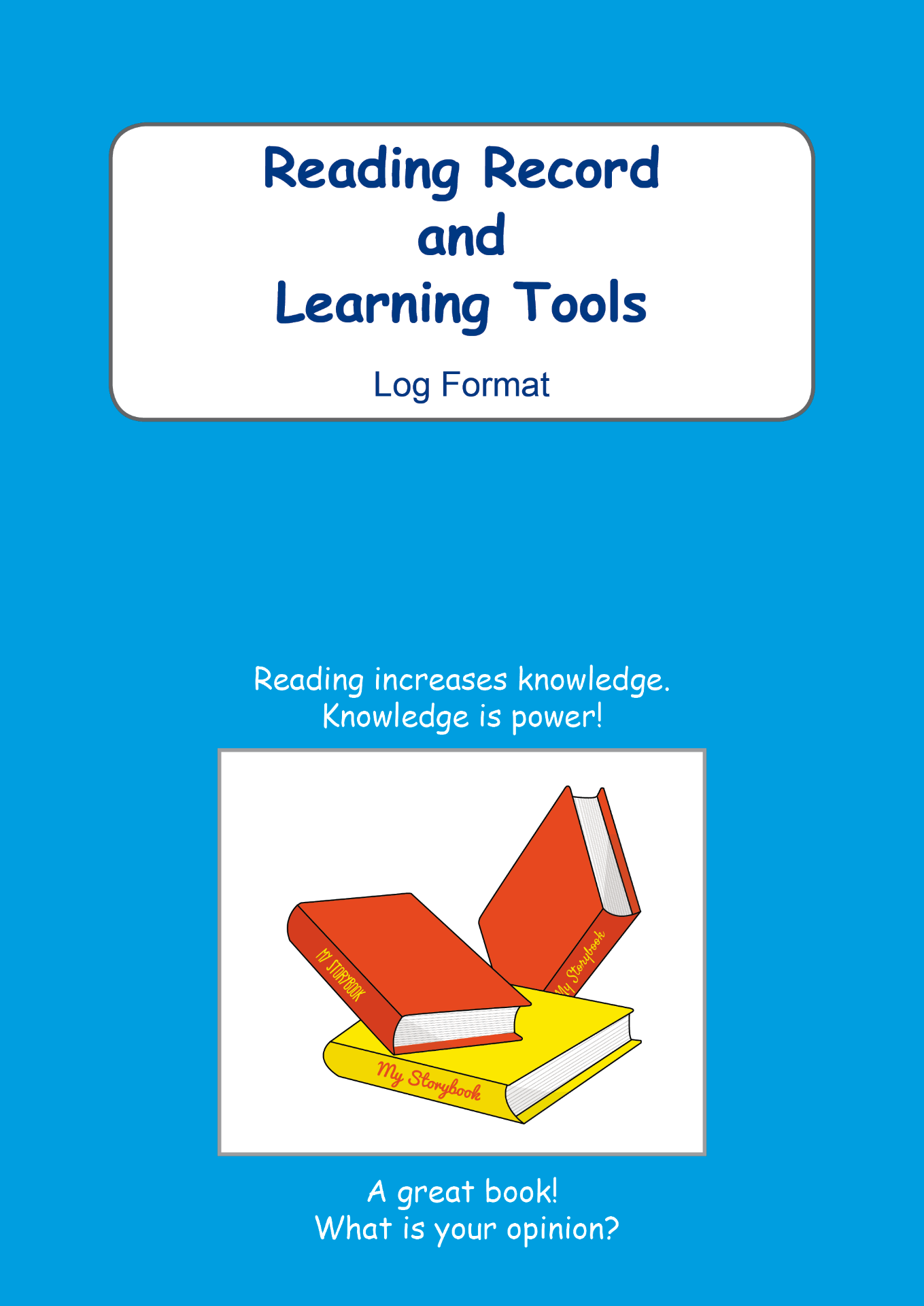 Reading Record - BE107 Year 6 Reading Record and Learning Tools (Blue ...