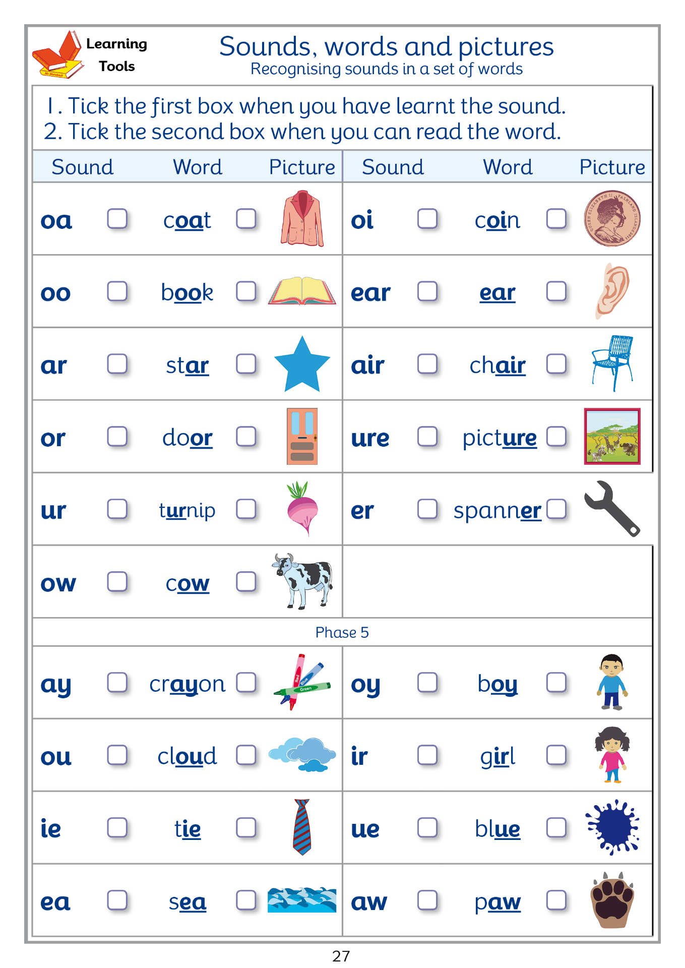 Reading Record - BE102 Year 1 Reading Record and Learning Tools (Red ...
