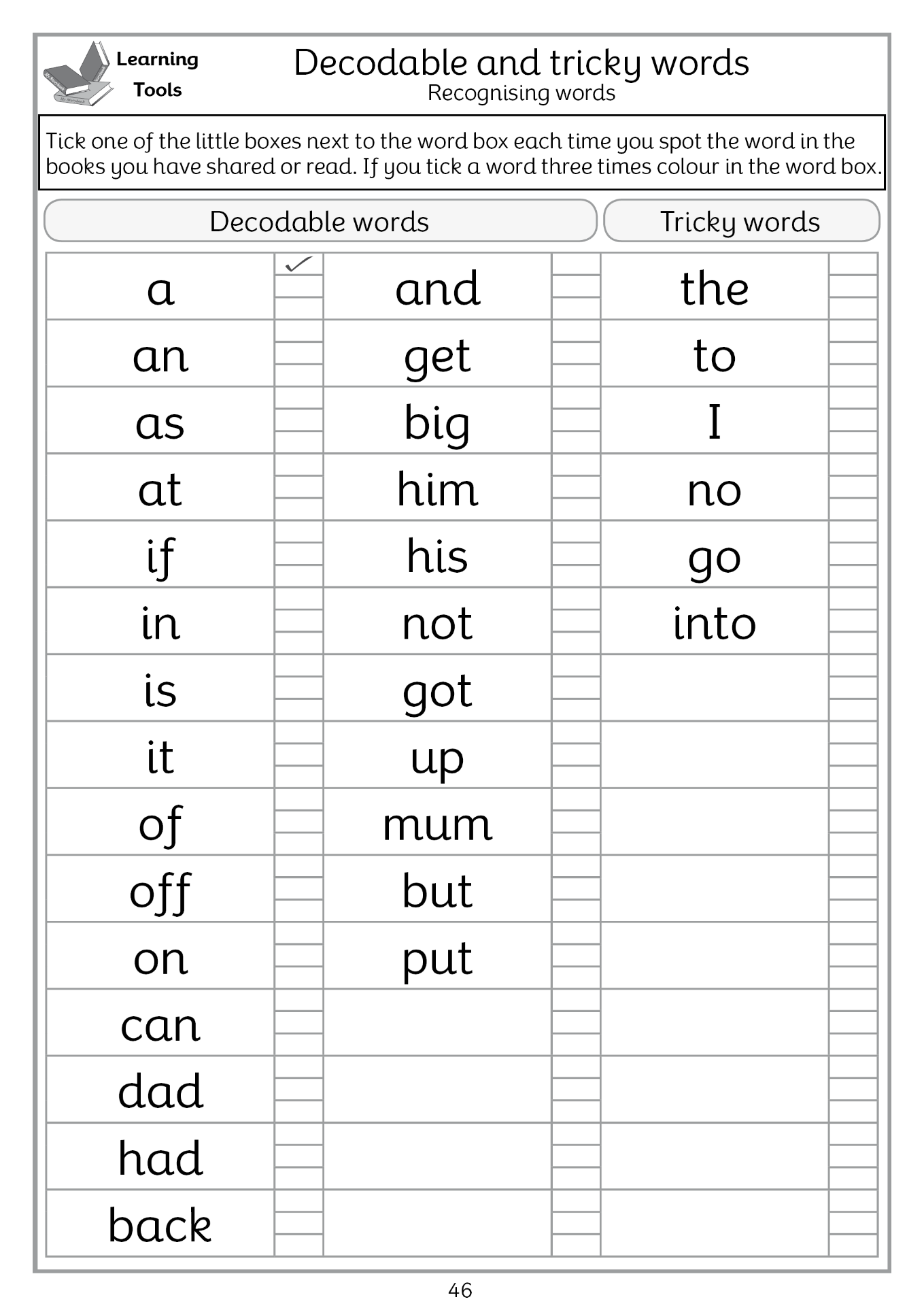 Reading Record - BE102 Year 1 Reading Record and Learning Tools (Red ...