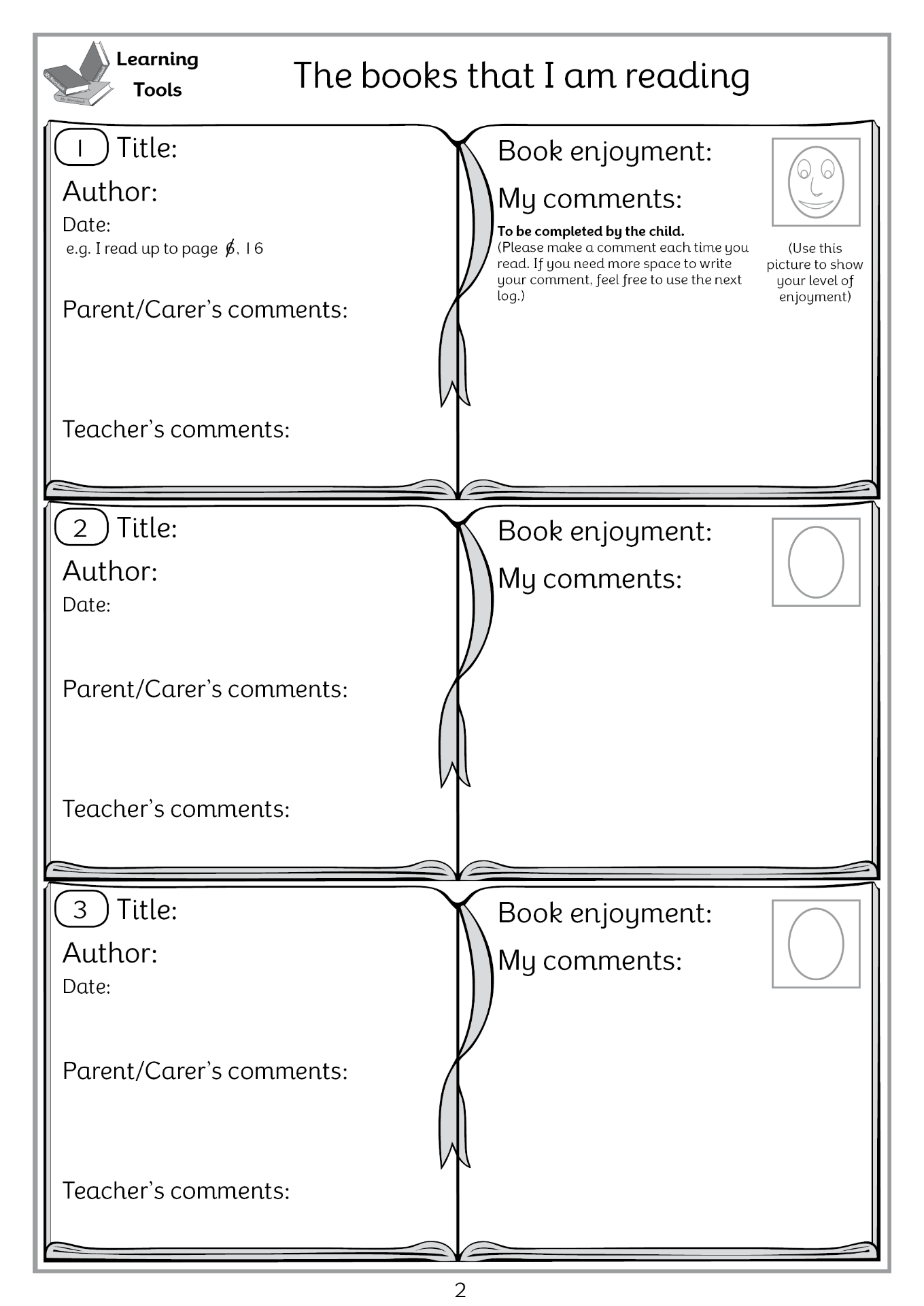 Reading Record - BE105 Year 4 Reading Record and Learning Tools (Yellow ...