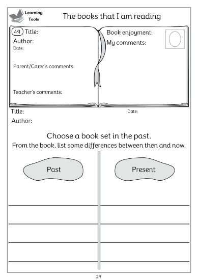 Reading Record - BE105 Year 4 Reading Record and Learning Tools (Yellow ...