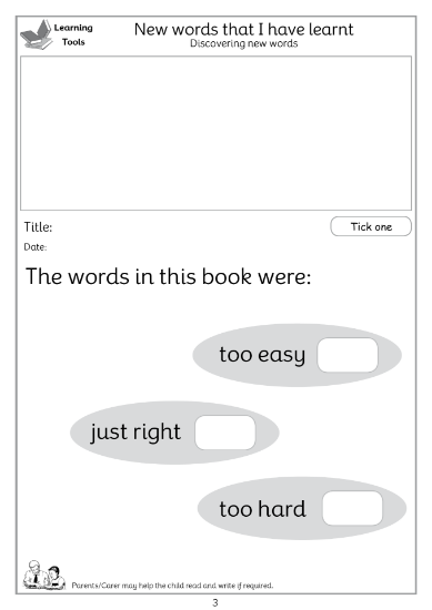 Reading Record - BE301 EYFS Reading Record and Learning Tools (Green ...