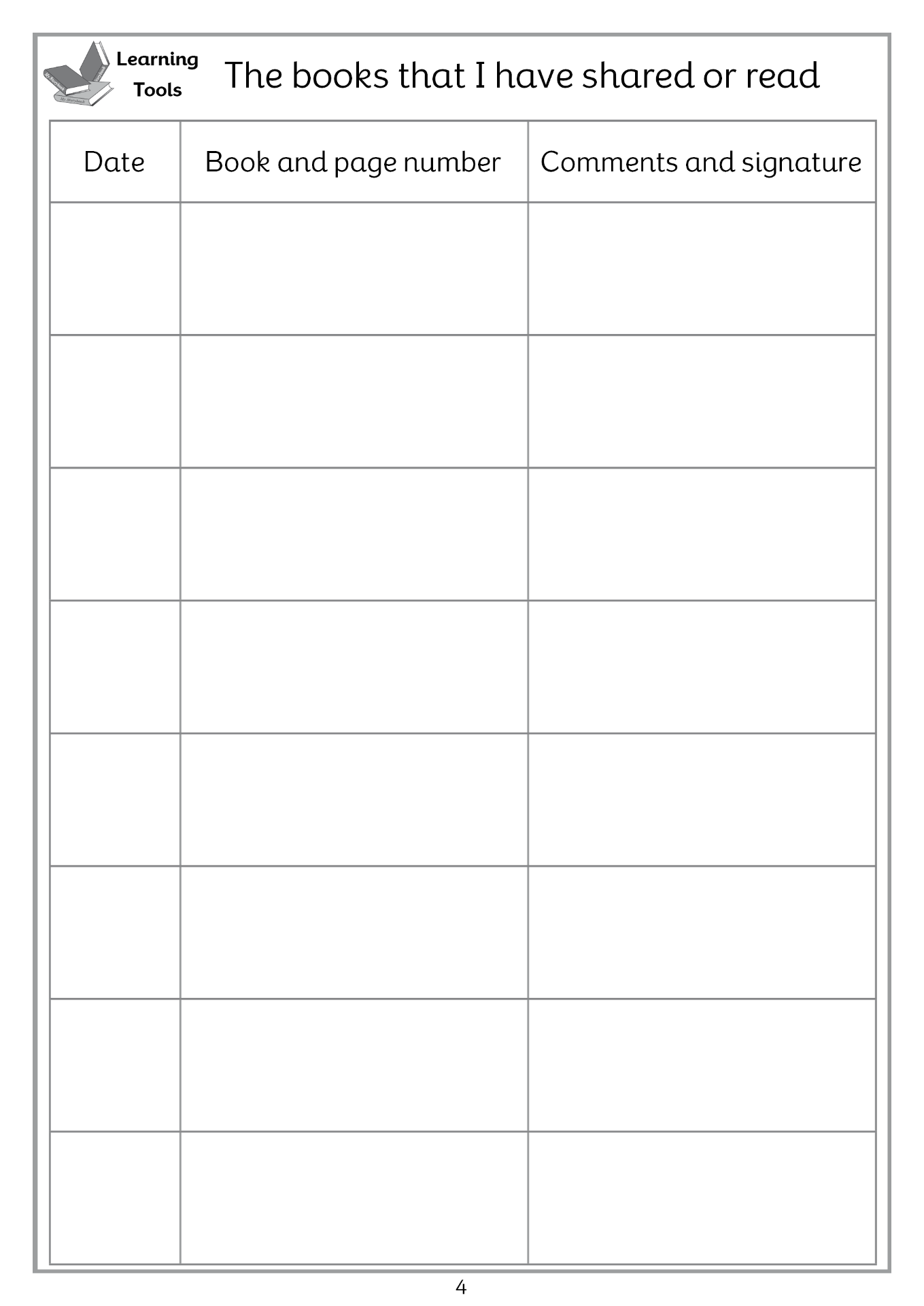 Reading Record - BE302 Year 1 Reading Record and Learning Tools (Red ...