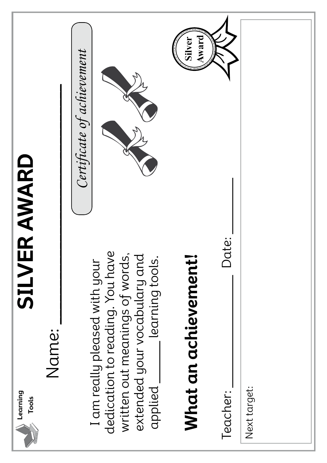 Reading Record - BE306 Year 5 Reading Record and Learning Tools (Grey ...