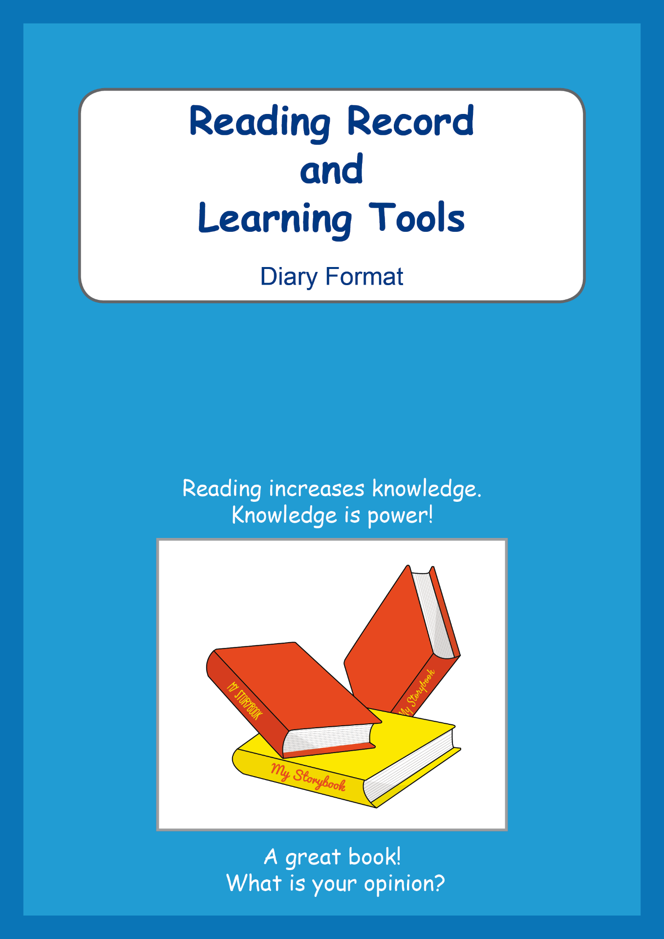 Reading Record - BE307 Year 6 Reading Record and Learning Tools (Blue ...