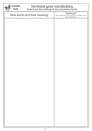 Reading Record - BE307 Year 6 Reading Record and Learning Tools (Blue ...