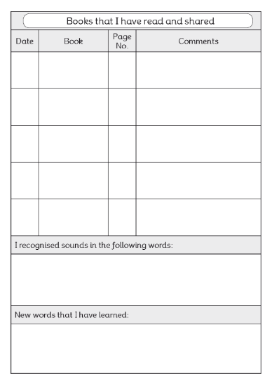 Reading Record - BDA5-R100 EYFS Reading Diary and Phonics Phases ...