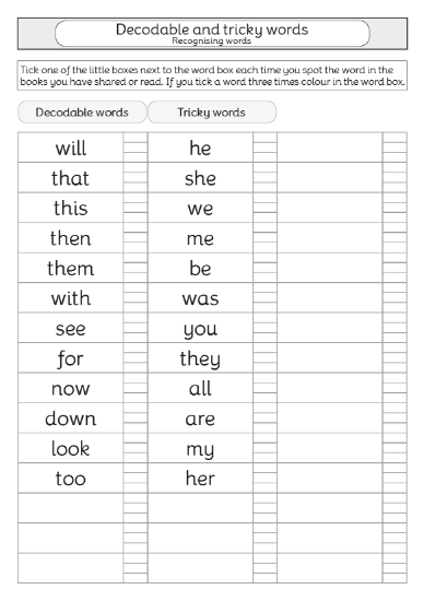 Reading Record - BDA5-R100 EYFS Reading Diary and Phonics Phases ...
