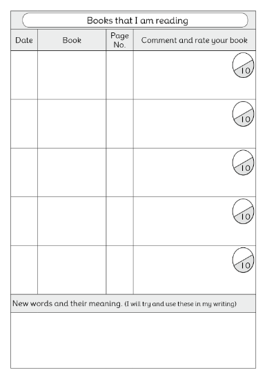 Reading Record - BDA5-R105 Y5 Reading Diary with Word list (Fish ...
