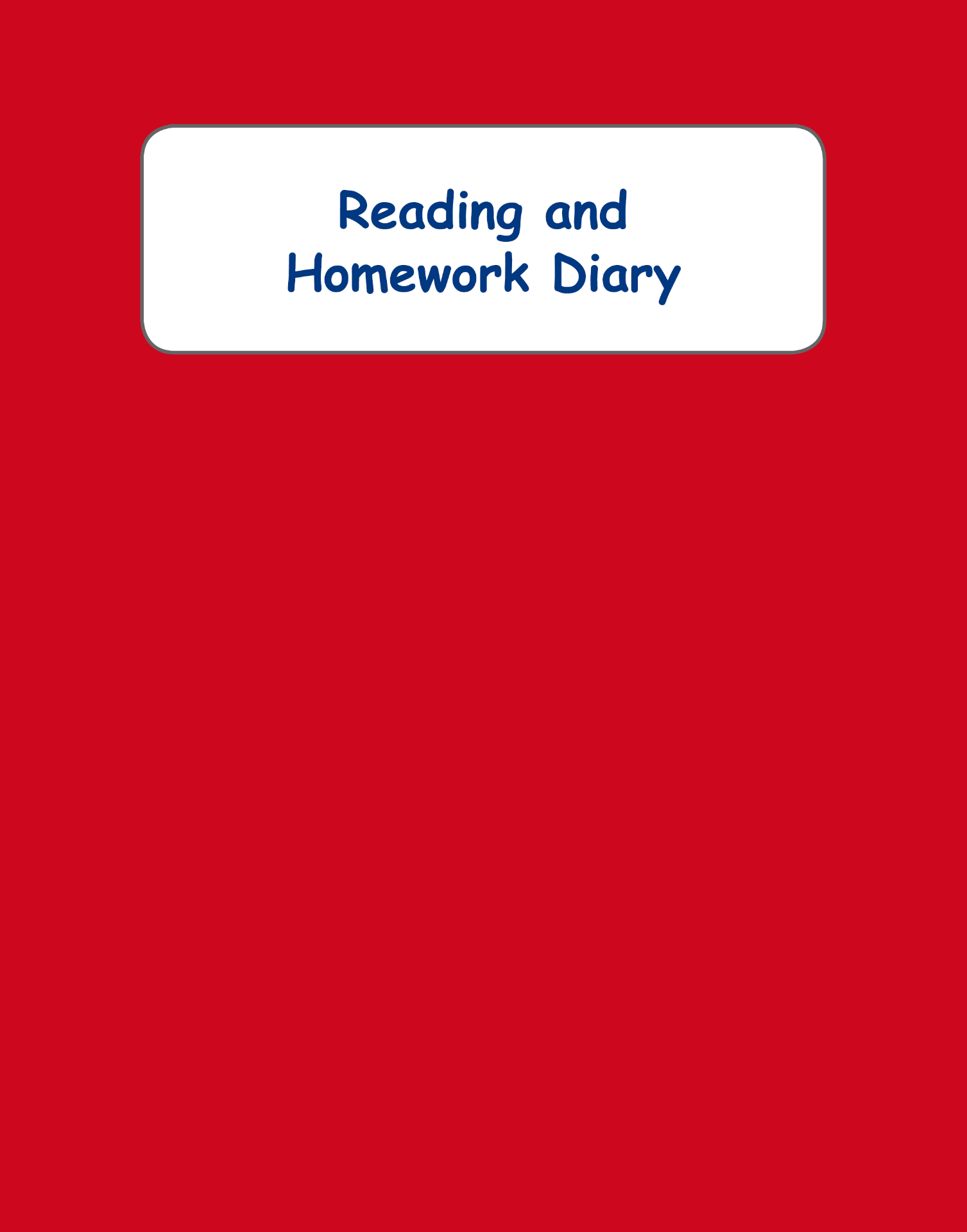 Reading Record - BD304 Reading and Homework Diary (Red)