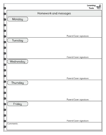 Reading Record - BD304 Reading and Homework Diary (Red)